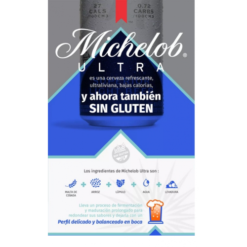 CR01 Cerveza Michelob Ultra Sin Gluten 473cc X 6 UN